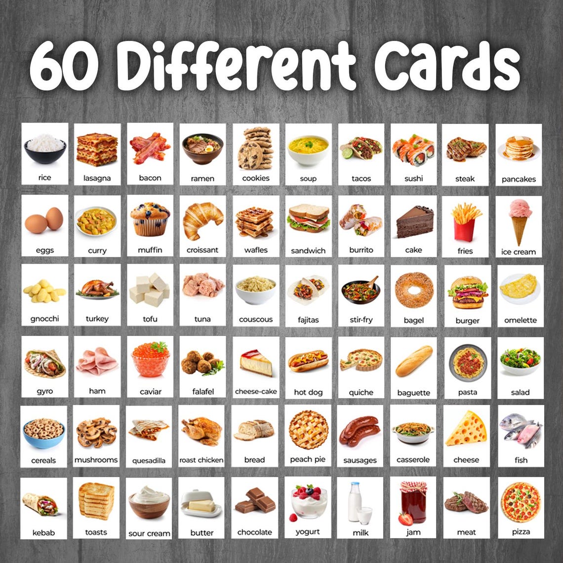 Food Flashcards | Montessori 3-part Cards | Real Pictures | Food ...