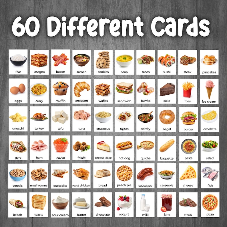 Food Flashcards | Montessori 3-part Cards | Real Pictures | Food ...