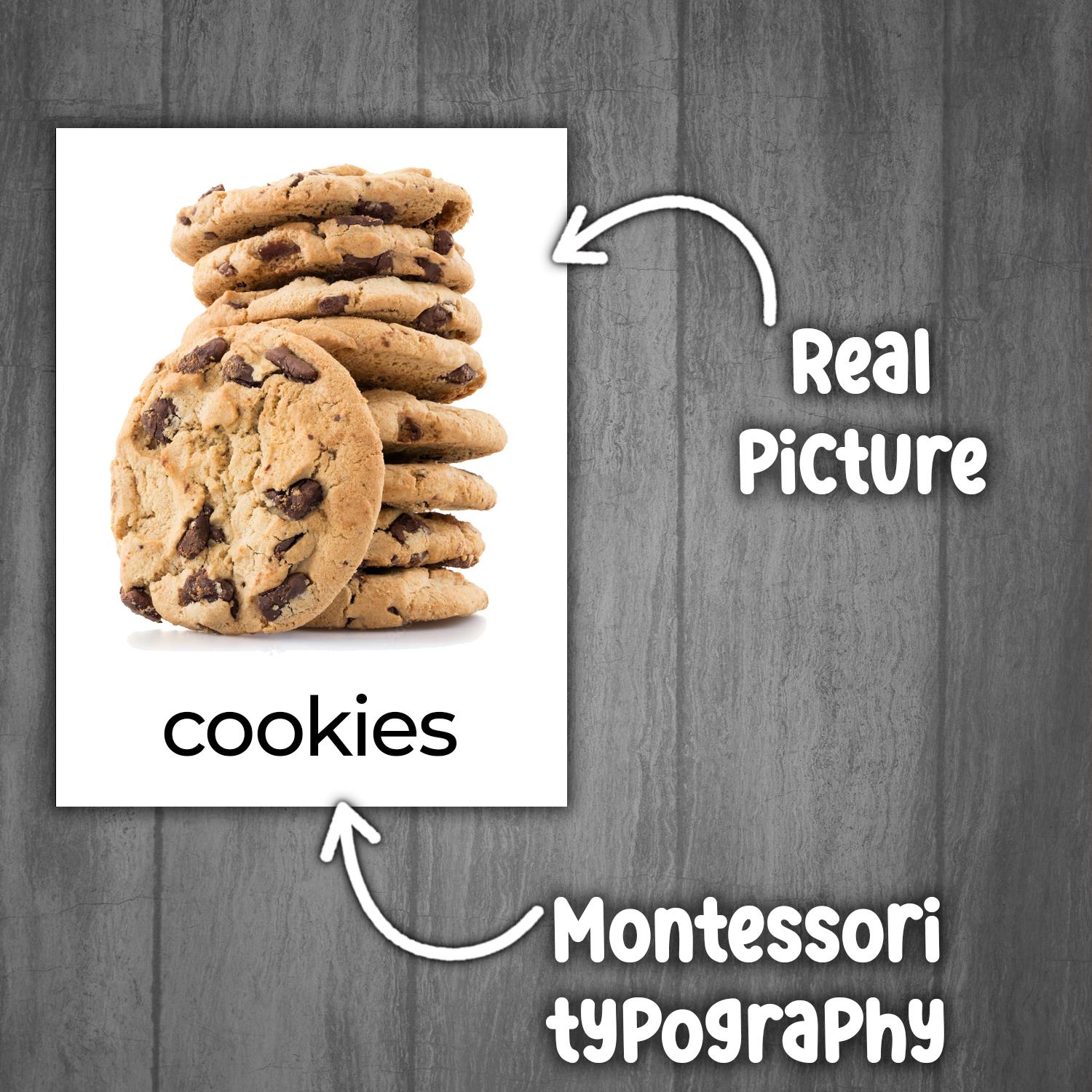 Food Flashcards | Montessori 3-part Cards | Real Pictures | Food ...