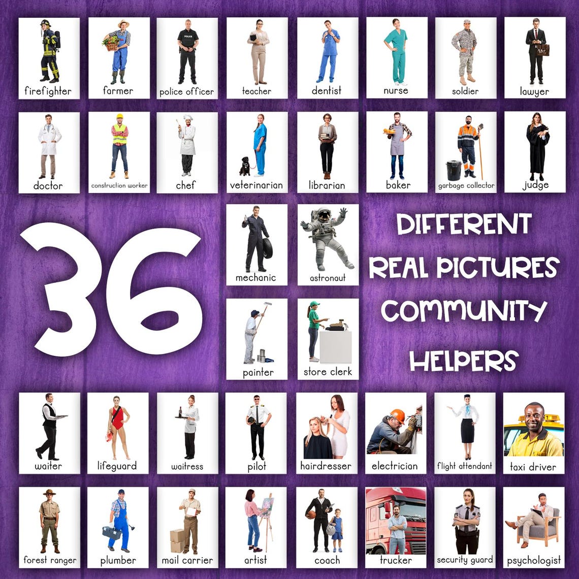 Community Helpers Flashcards | Jobs Professions Occupations Flashcards ...