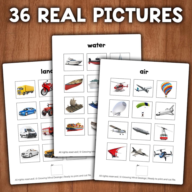 Transportation Sorting Activity | Transportation Sort | Sorting Mats ...