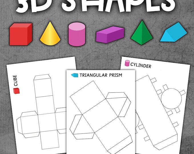 3D Shapes (cut and Fold) - Three-dimensional Shapes | Paper Craft ...