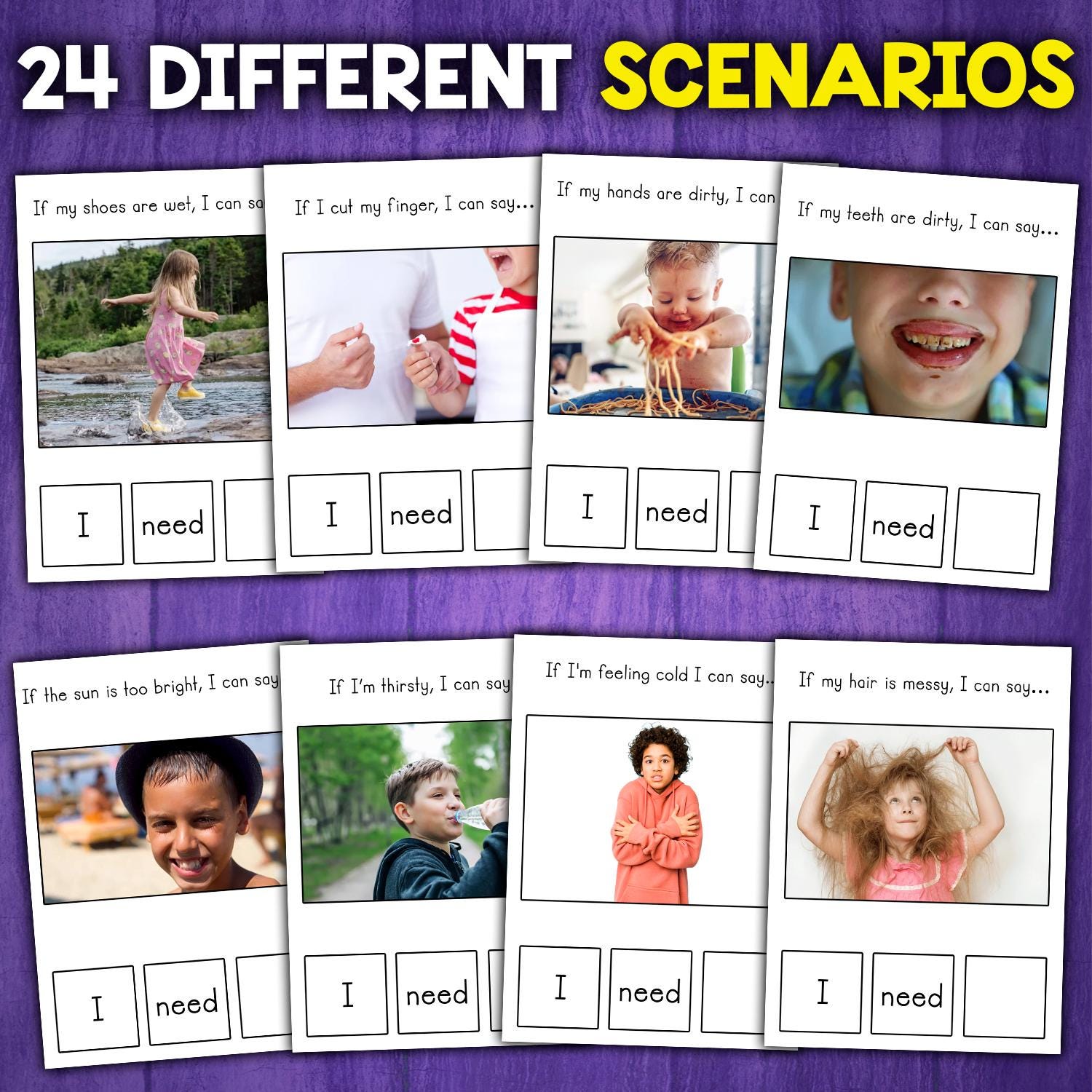 Problem Solving Scenarios Activity for Speech Therapy, Autism and ...