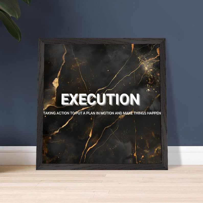 Execution Office Wall Art, Word Definition, Inspirational Quote ...
