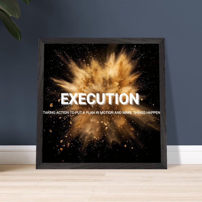 Execution Office Wall Art, Word Definition, Inspirational Quote ...