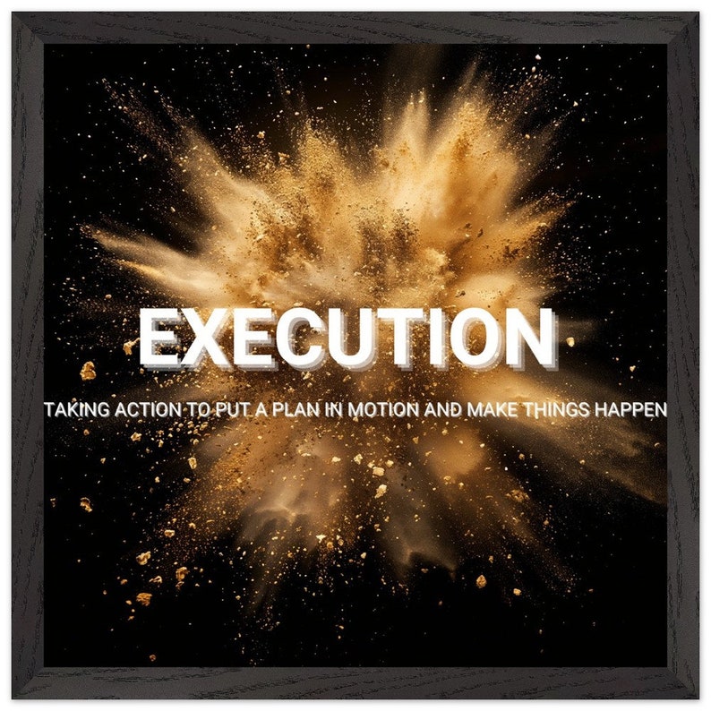 Execution Office Wall Art, Word Definition, Inspirational Quote ...