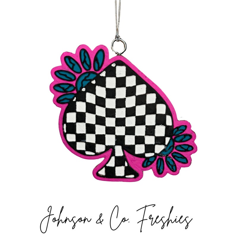 Checkered Spade and Turquoise Freshie - Etsy