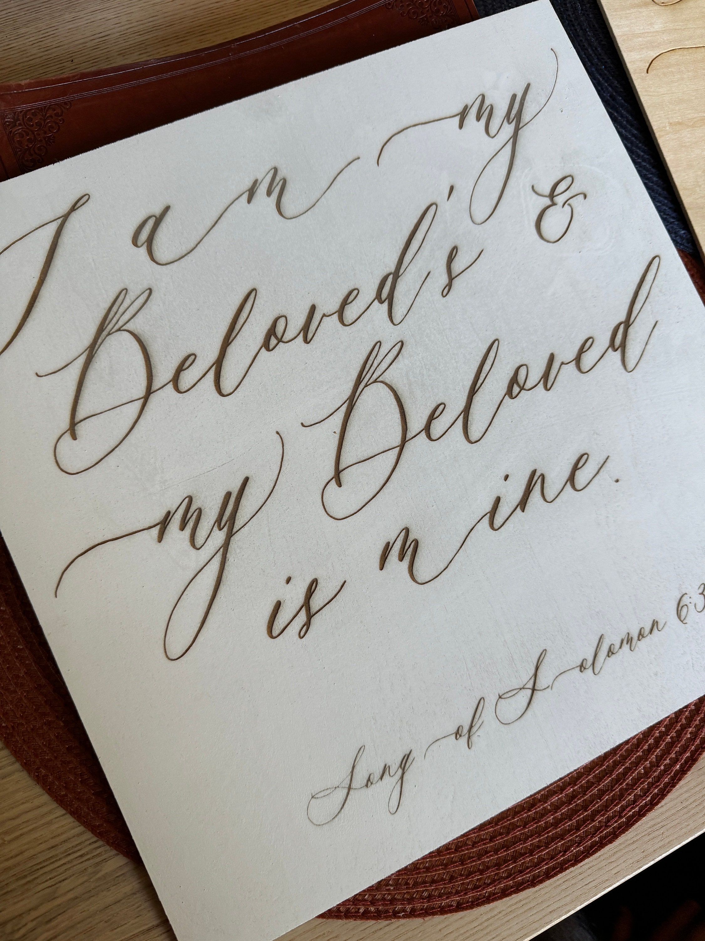 Christian Wedding Bible Verse Wooden Sign Beloved Christian Wedding ...