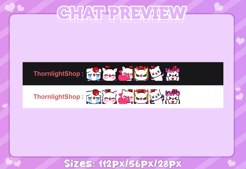 FF Moogle Emote Pack 6 Twitch Streamer Video Game Final Fantasy Gaming ...