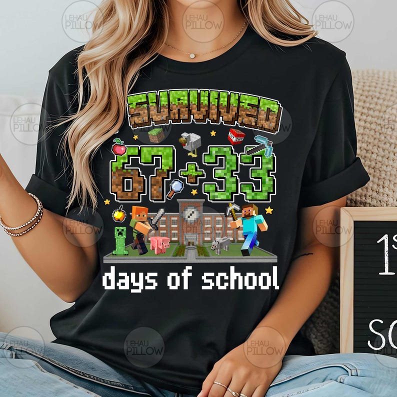 I Survived 100 Days of School Game Characters Png, Teacher Shirt Png ...