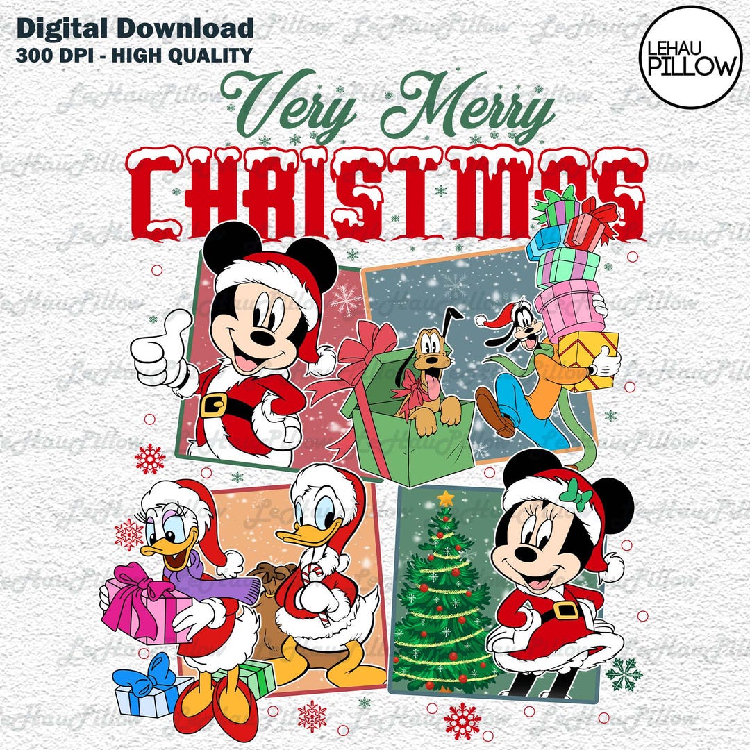 Retro Christmas Cartoon Friends Png, Very Mery Christmas Png, 90s ...