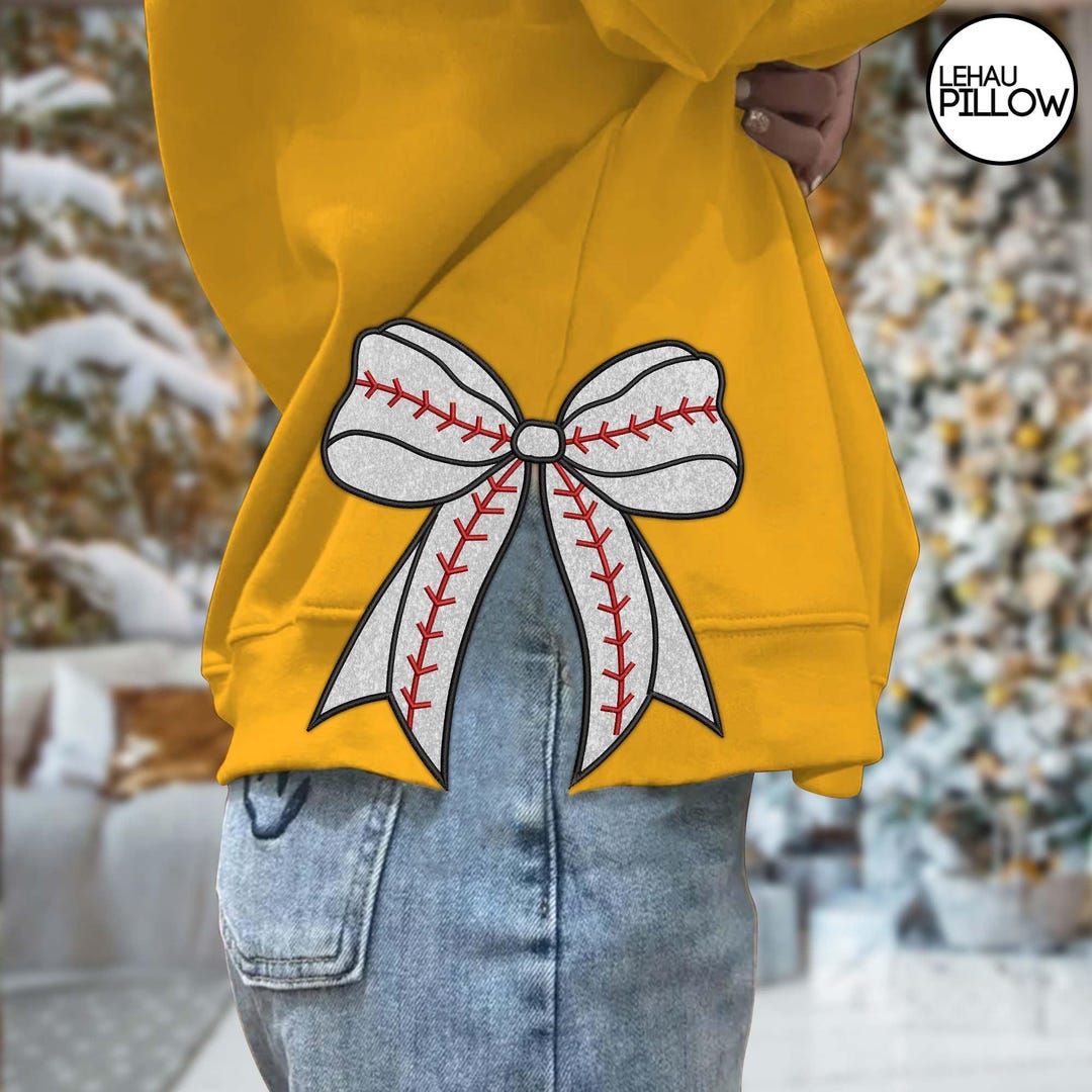 Coquette Baseball Side Bow Applique Side Bow Machine Embroidery Designs ...