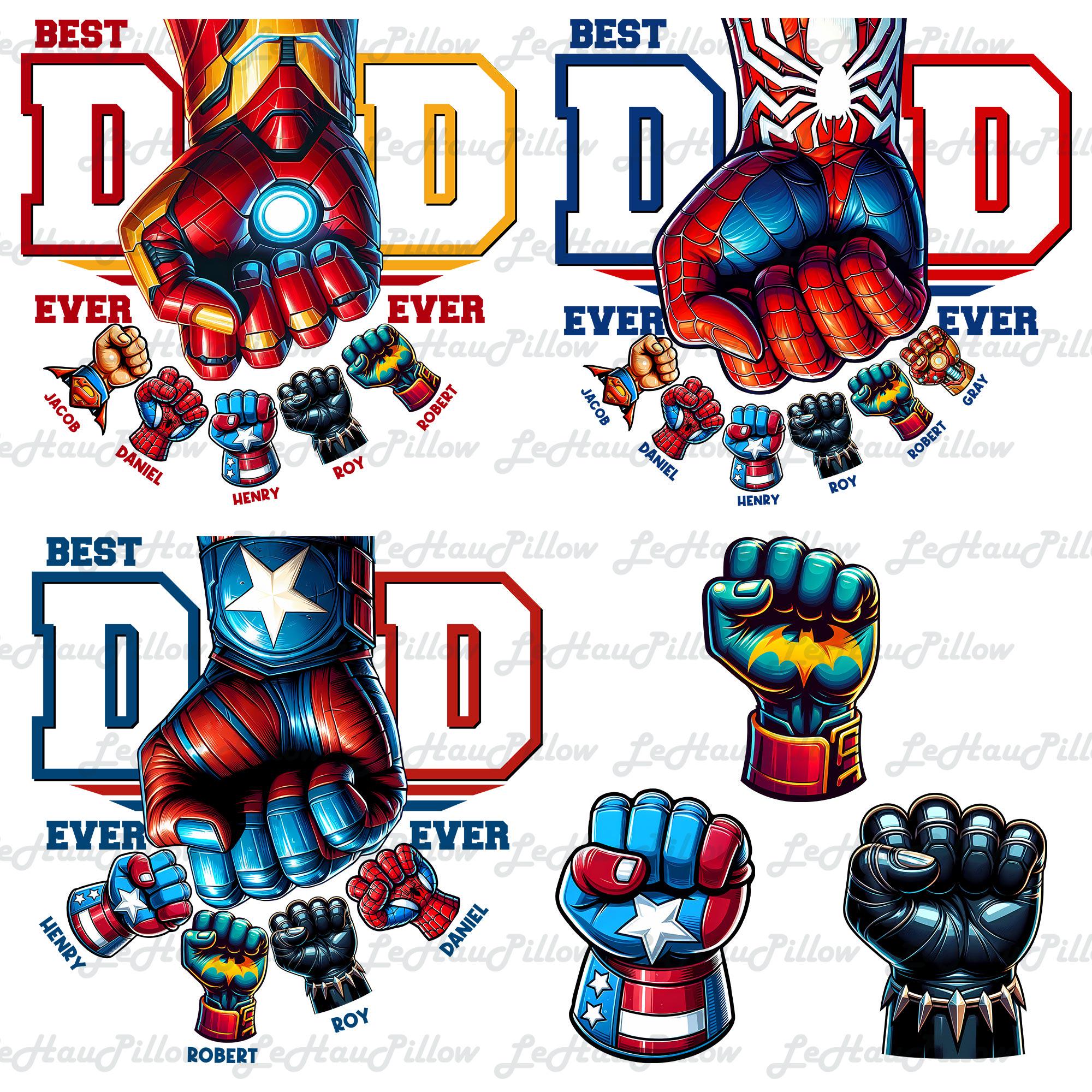 Best Dad Ever Png, Fist Bump Set Superhero Png, Custom Superhero Png ...