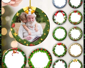 Christmas Photo Ornament Png, Custom Photo Ornament Canva Editable ...