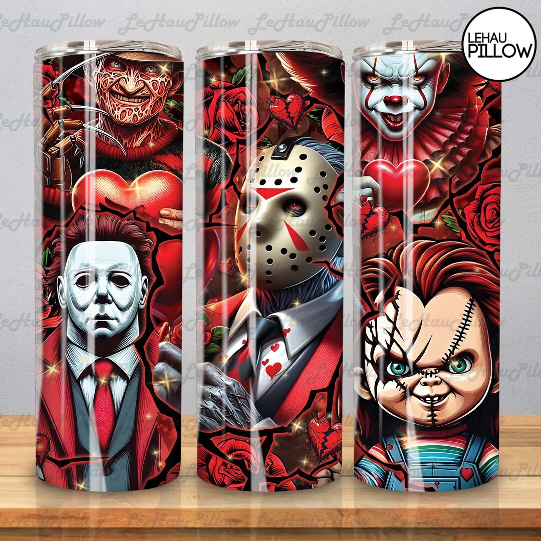 Movie Friends Valentine Horror 20oz Tumbler Wrap, Pink Coquette ...