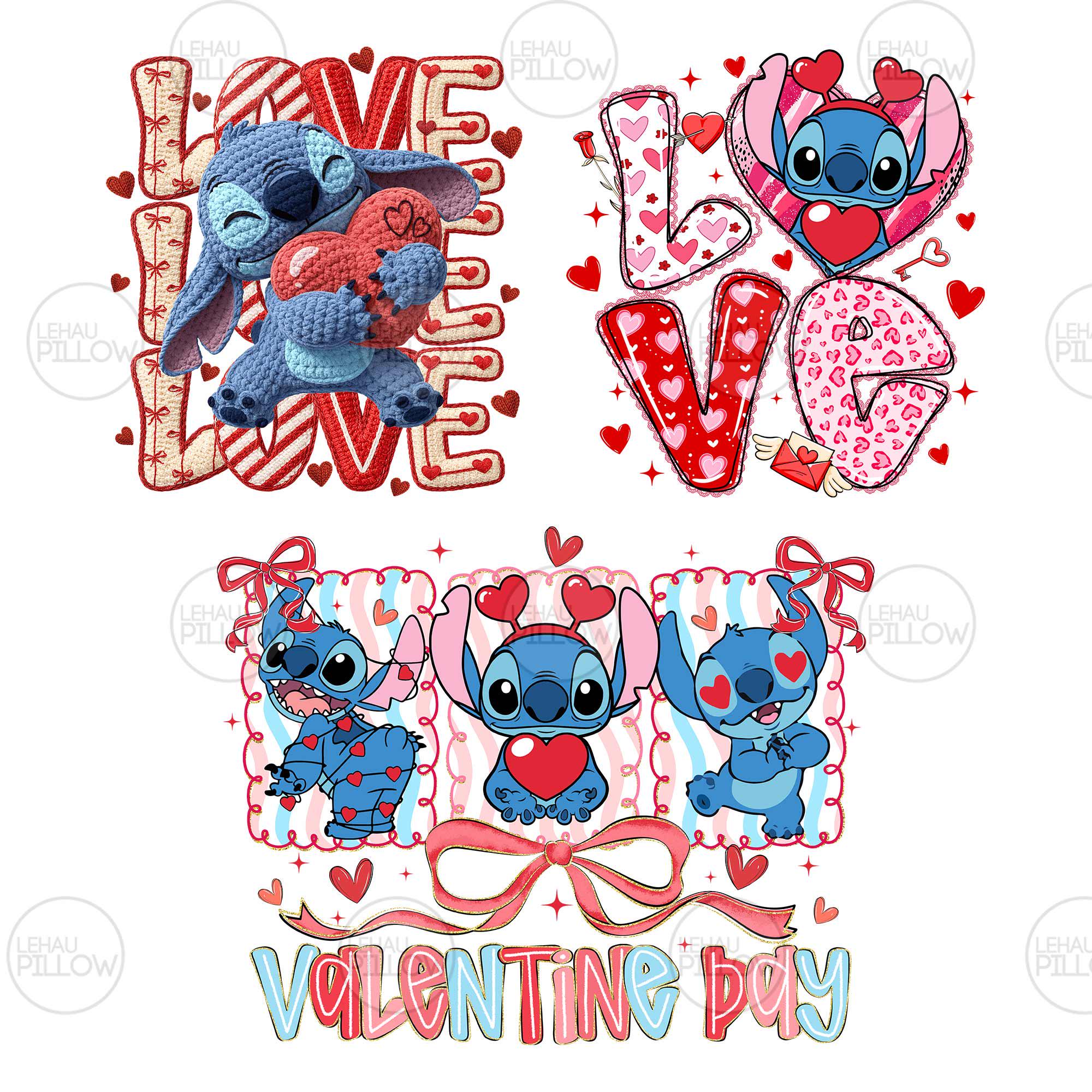 6 Valentine Blue Alien Png Bundle, Pink Valentine Cartoon Characters ...