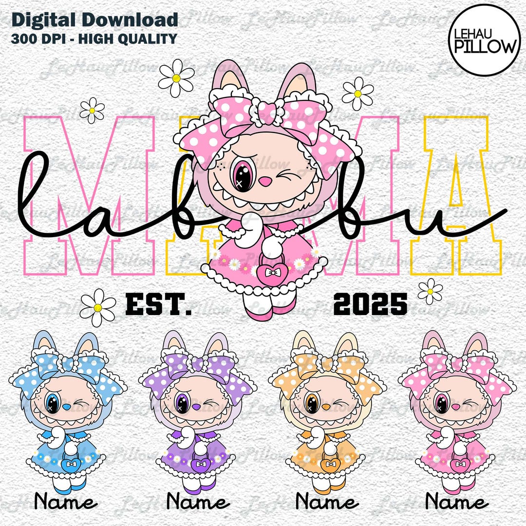 Trendy Mama Pink Cartoon Character Png, Mama Coquette Bow Png, Cute ...