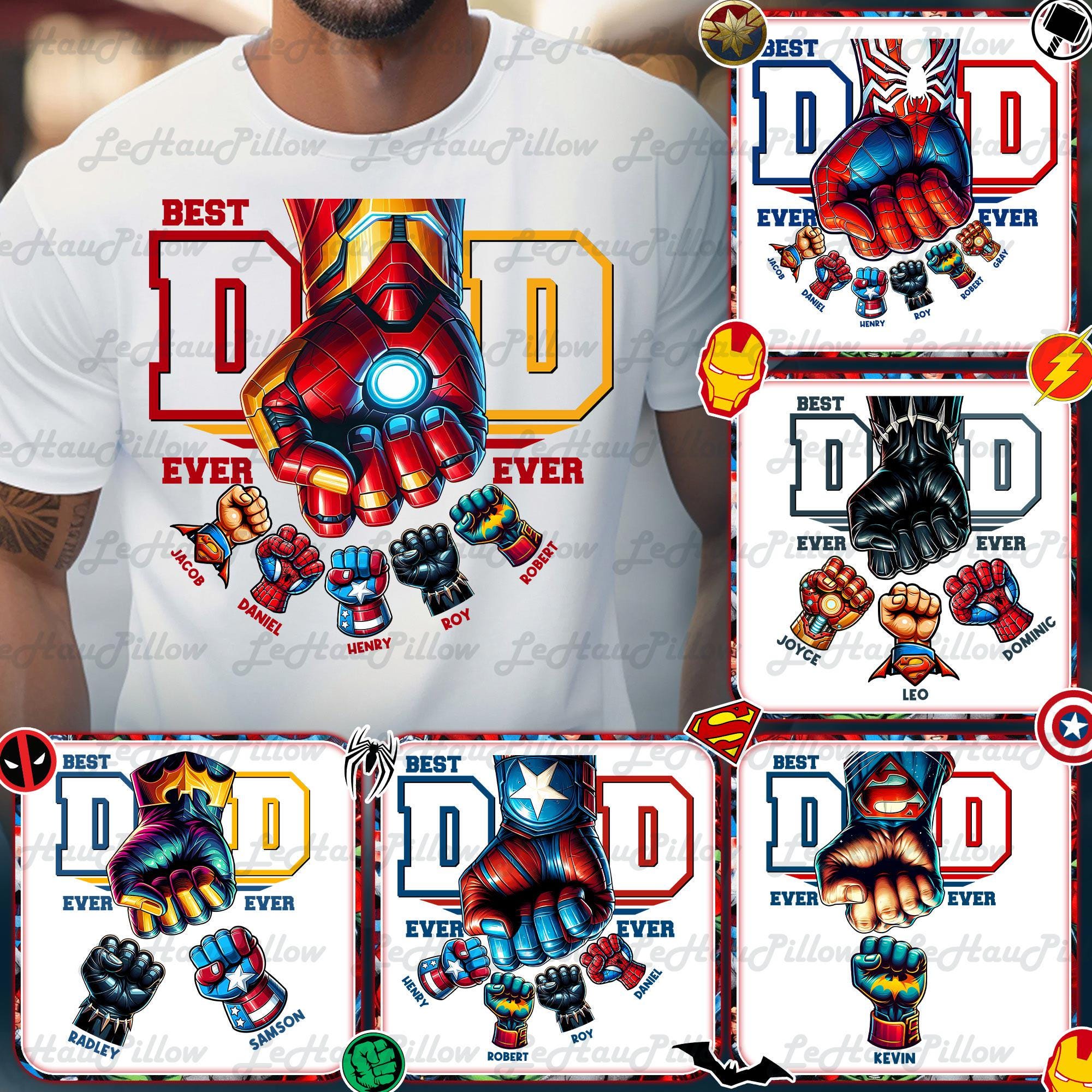 Best Dad Ever Png, Fist Bump Set Superhero Png, Custom Superhero Png ...