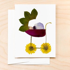 Baby Stroller - PRAM - Pressed Flower Art Print, Expecting, Botanical ...