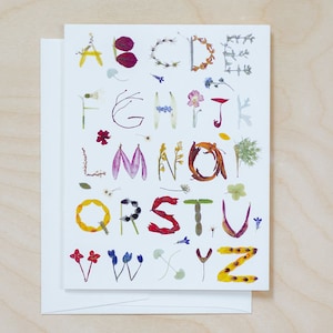 ALPHABET - Pressed Flower Botanical Art Print of the Abcs - Birthday ...