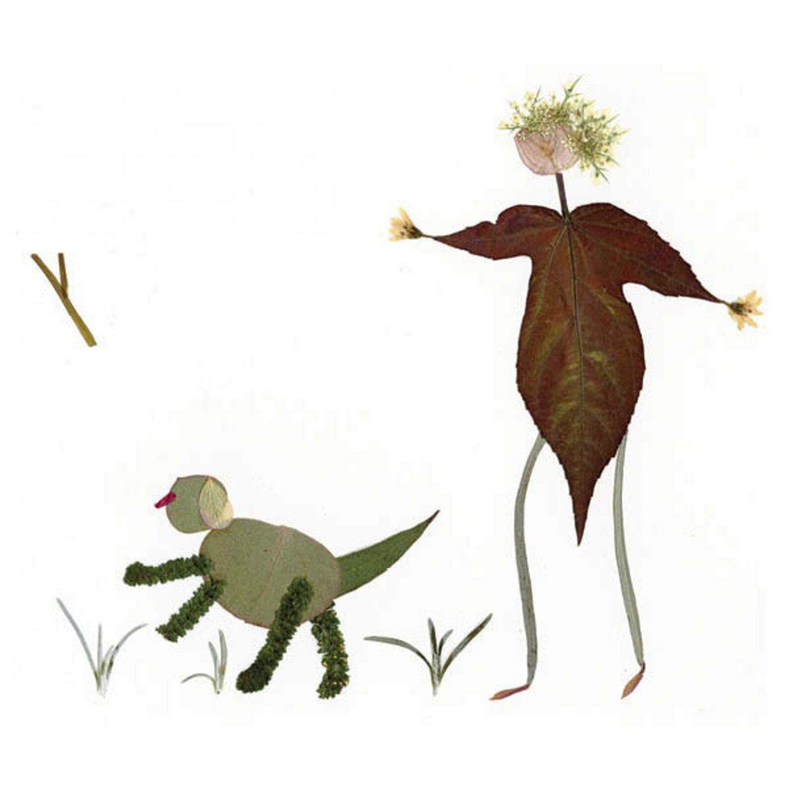 Dog Card FETCH Pressed Flower Art of a Dog Fetching a - Etsy