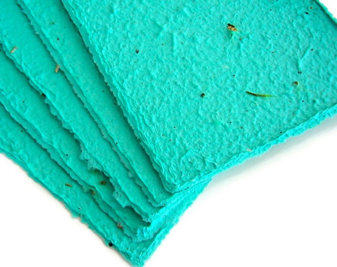 Turquoise Sheets of Plantable Paper Make Your Own Tags - Etsy