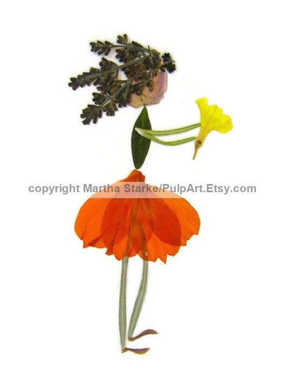 Pressed Flower Art Tutorial: Make Your Own Petal People (PDF) - Etsy