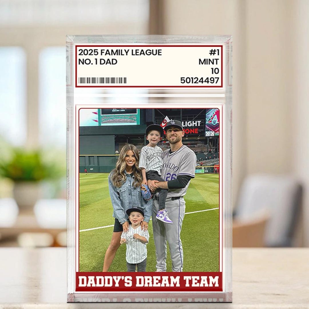 Trading Card Style Personalized Photo Acrylic Block Plaque, Father's ...
