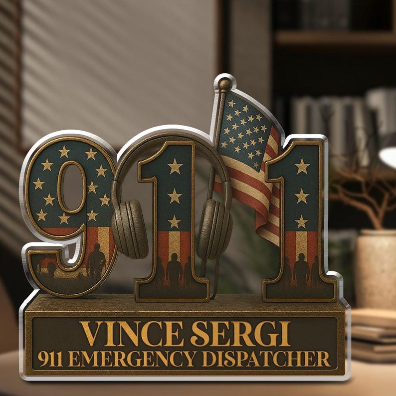 Custom 911 Dispatcher Engraved Plaque Sign, Dispatcher Acrylic Plaque ...
