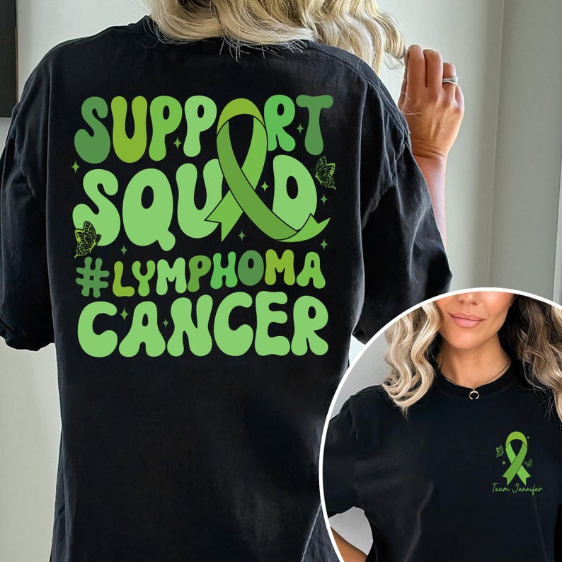 Lymphoma Cancer Awareness Shirt, Green Ribbon Shirt, Lymphoma Cancer ...