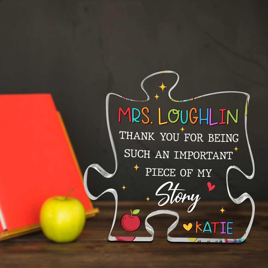 Personalized Teacher Puzzle Acrylic Plaque, Thank You Gift, Teacher ...