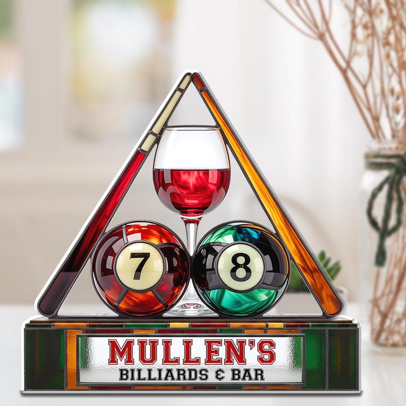 Custom Billiards Sport and Bar Acrylic Blocks | Personalized Pool Table ...