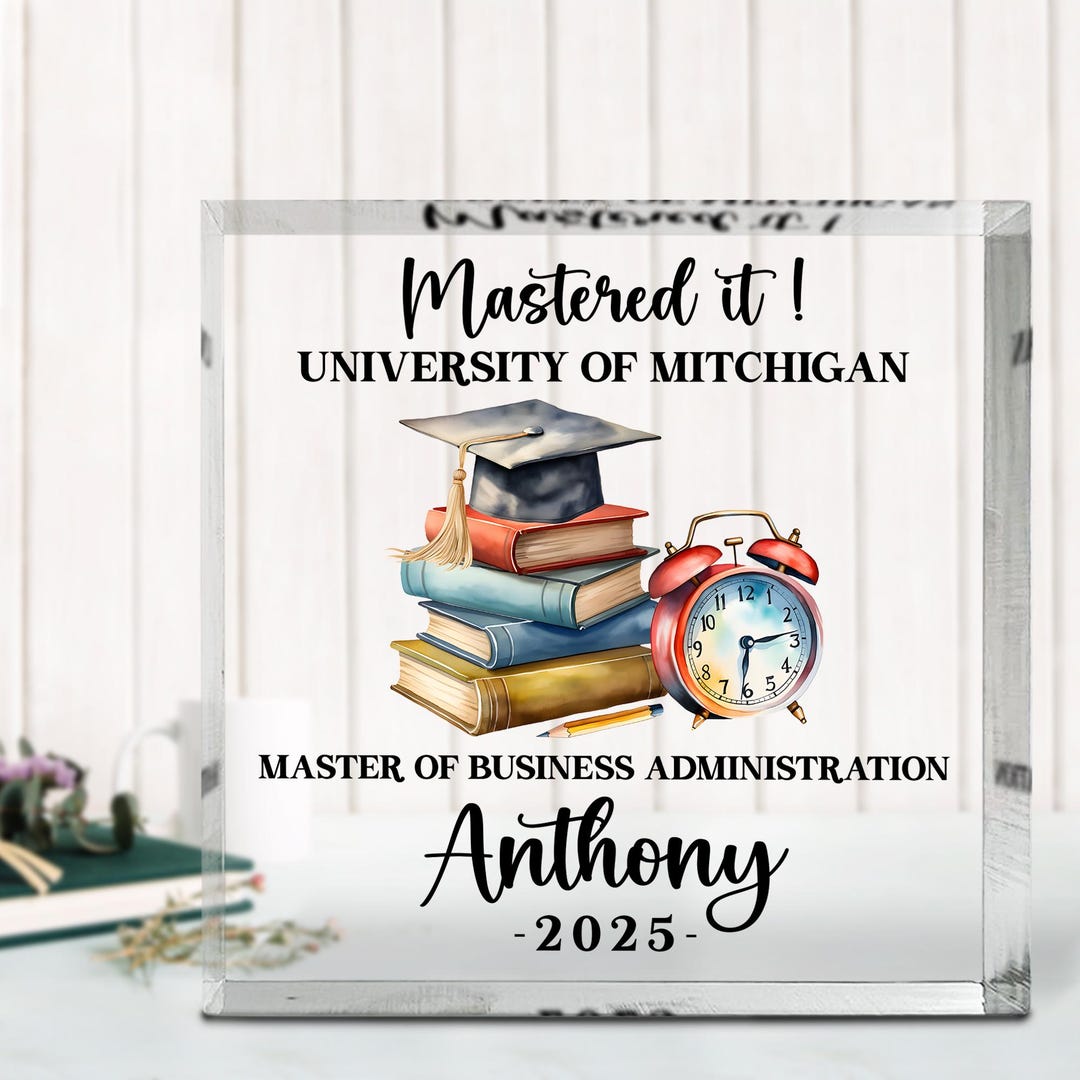 Personalized Master's Degree Graduation Acrylic Plaque, Master's Degree ...