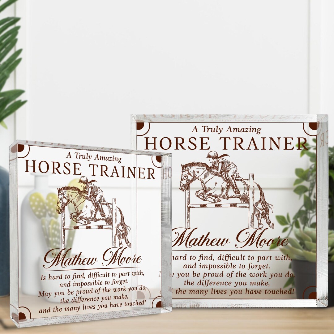 Horse Trainer Desk Name Plate, Personalized Equestrian Office Sign ...
