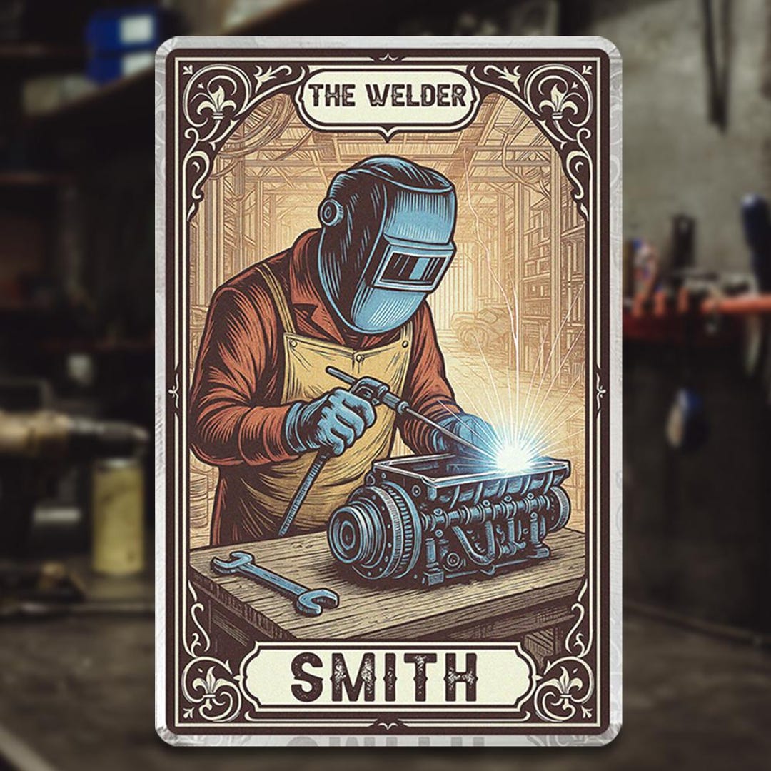 Welder Welding Tarot Card Acrylic Plaque, Funny Skeleton Metal Worker ...