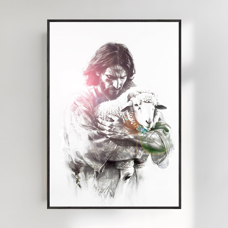 The Good Shepherd Modern Christian Wall Art for Printable Digital ...