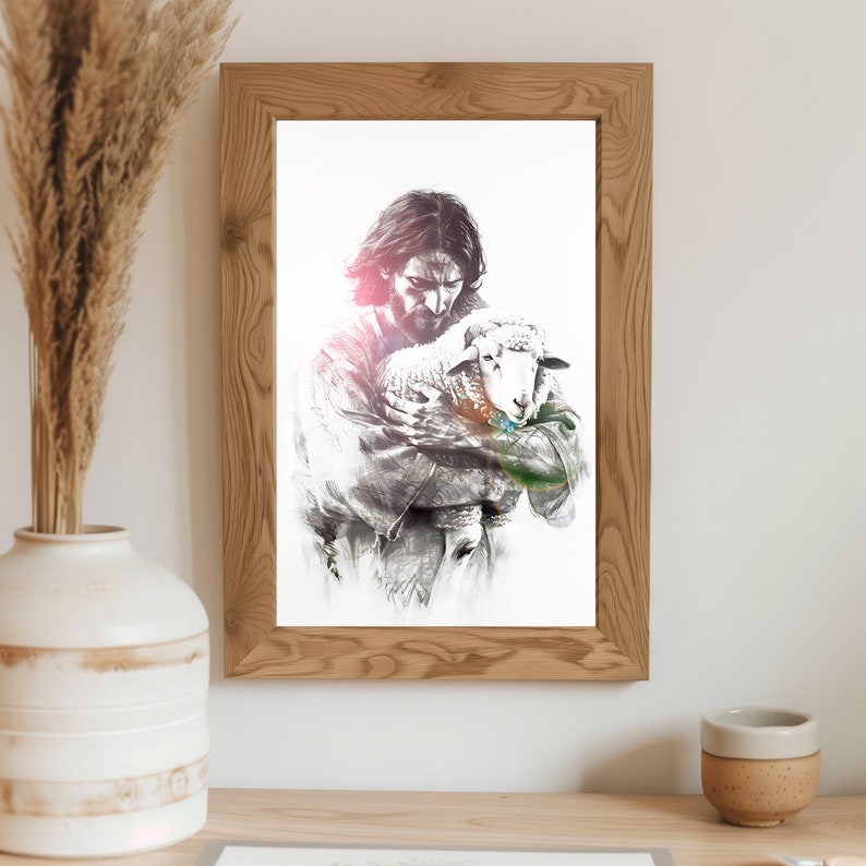 The Good Shepherd Modern Christian Wall Art for Printable Digital ...