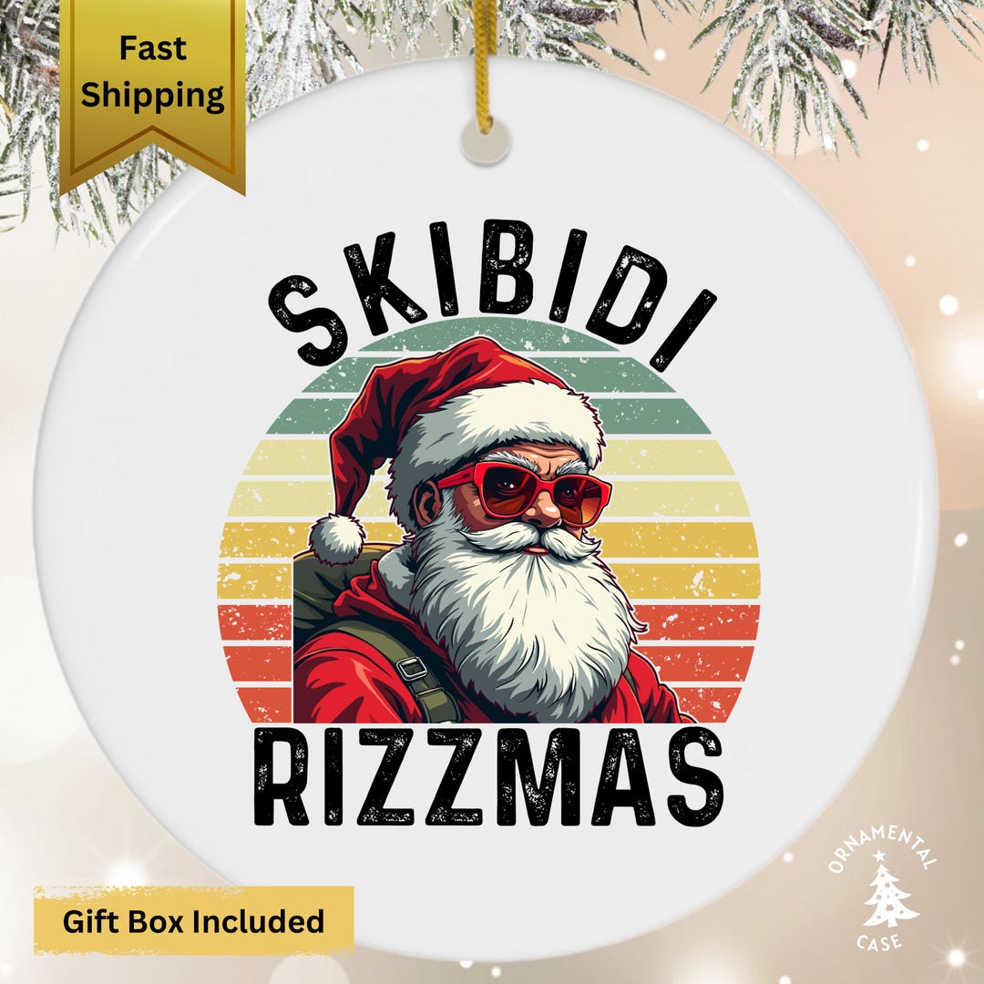 Skibidi Rizzmas Teenage Ornament 2024, Funny Meme Christmas Ornament ...