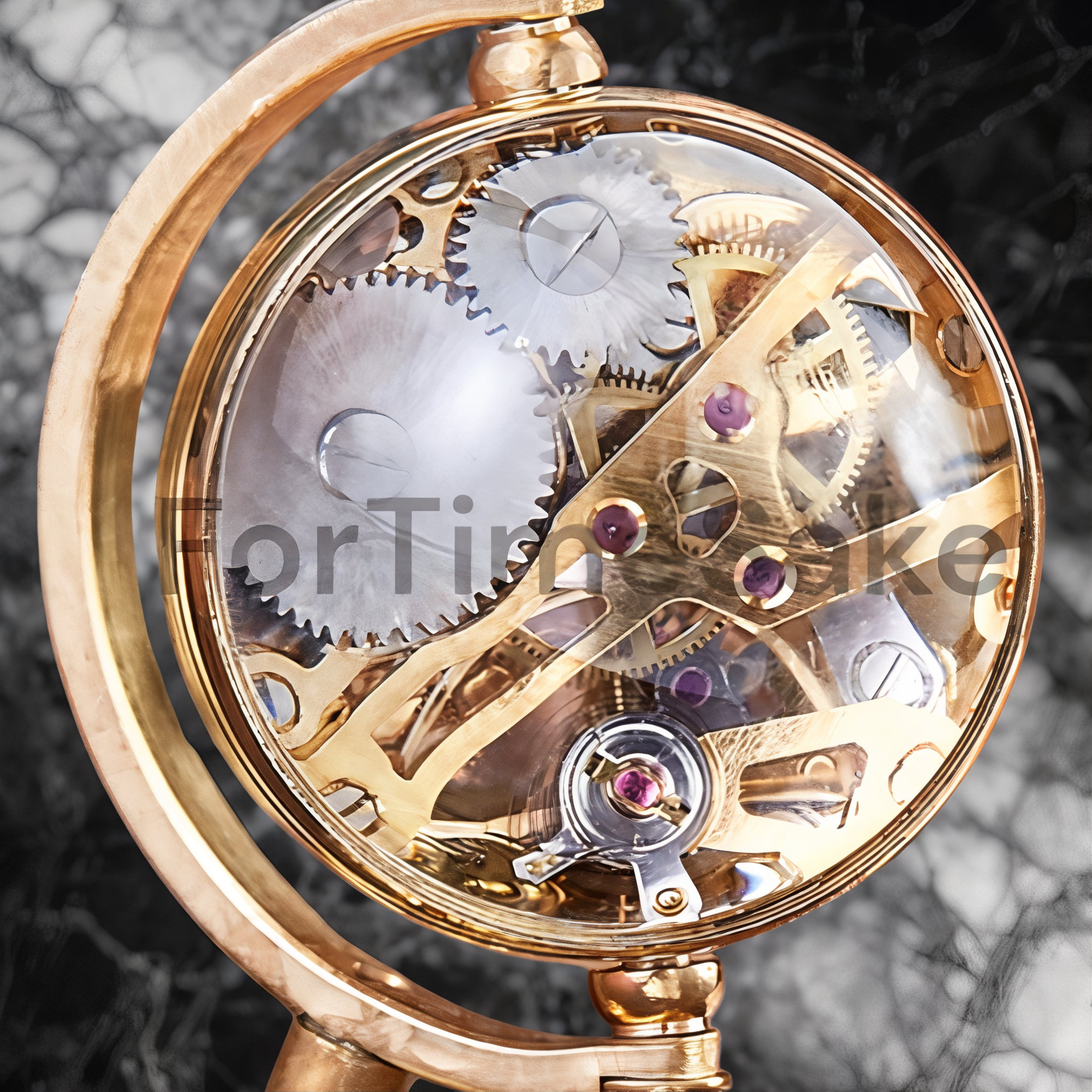 Table Pocket Watch Clock on Pedestal | Steampunk | Gold Colored ...