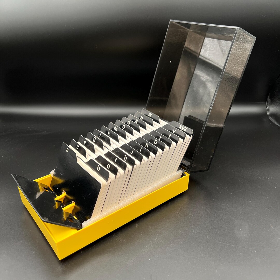 Vintage 1976 Yellow ELDON Office Products Rolodex Style Phone Address ...