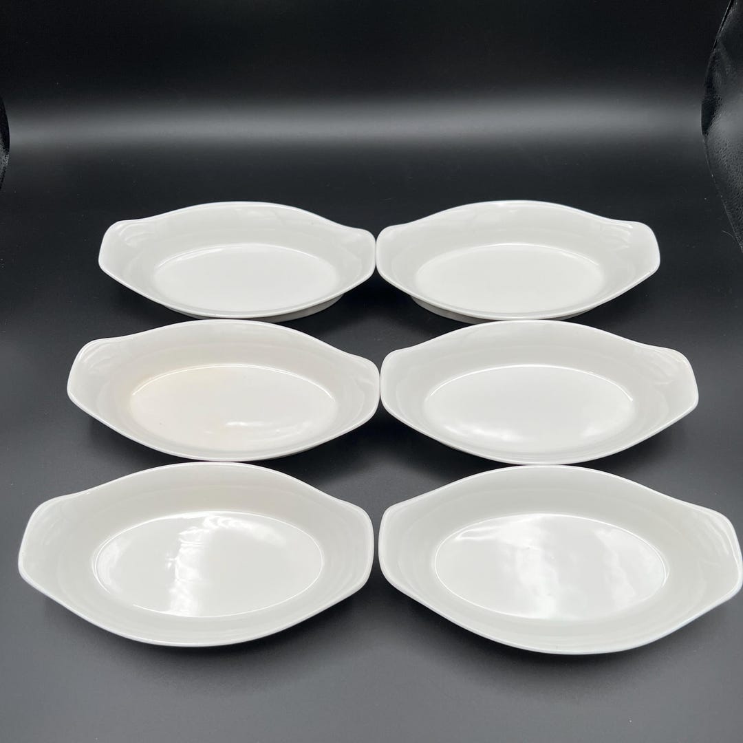 Oneida Oven Brite Small Au Gratin Oval Bakeware Set of 6 White - Etsy