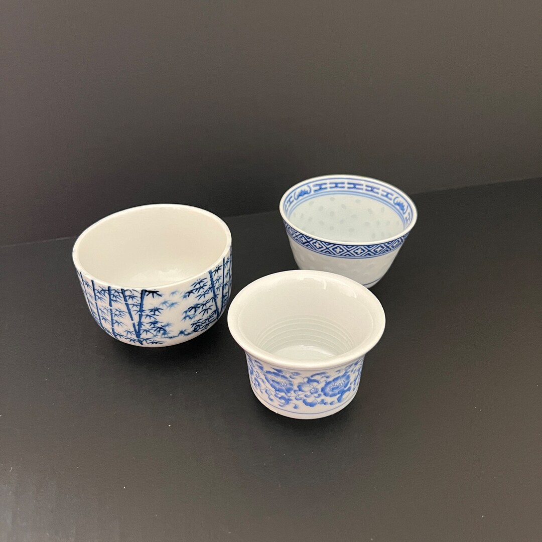 Vintage Asian Cups - Set of 3 Different Styles Japanese Chinese - Etsy