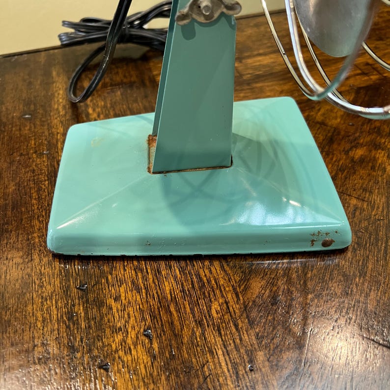 1950s Eskimo Desk Fan 8" Aqua Blue Metal - Mcgraw Edison Company ...