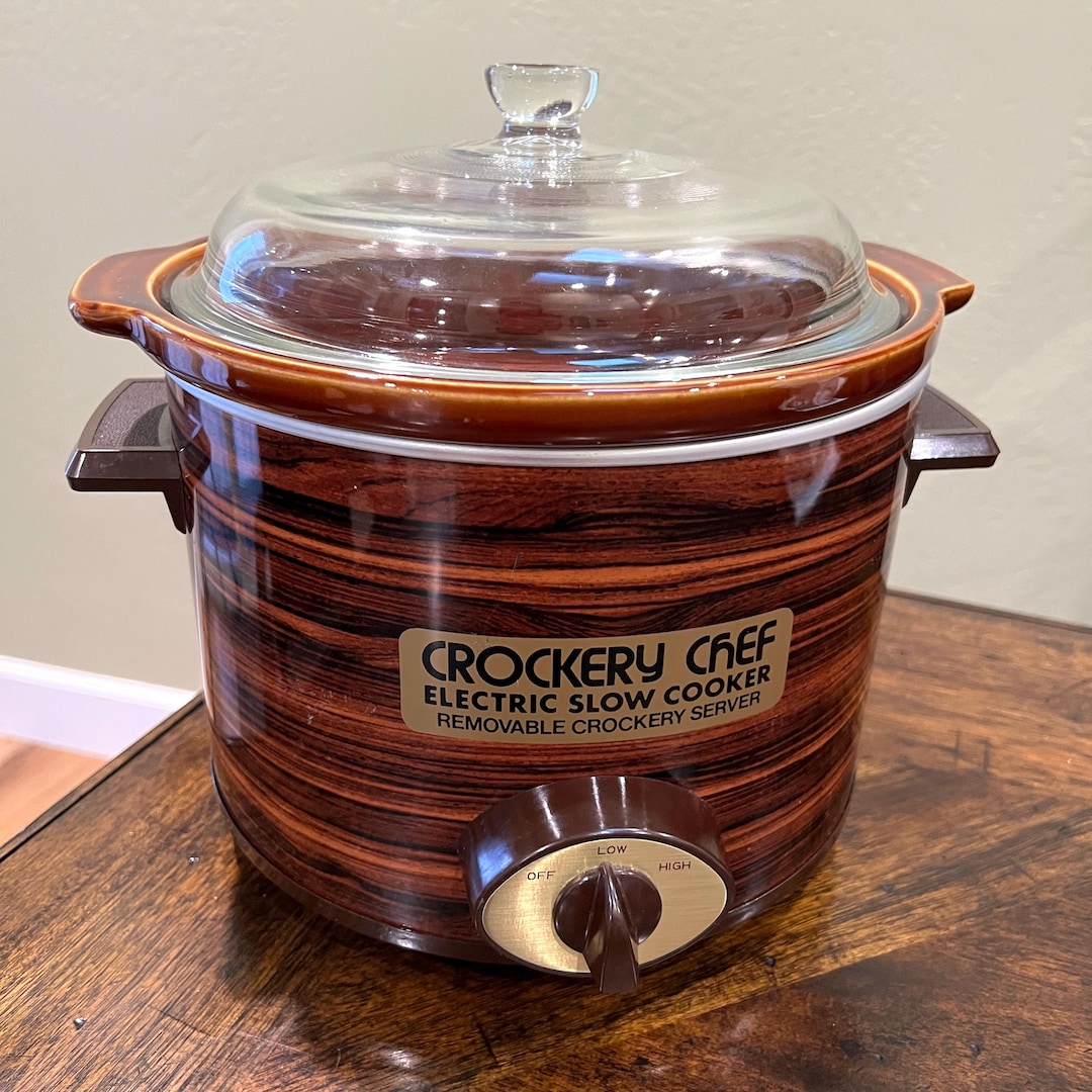 1970s Crockery Chef Electric Slow Cooker Crock Pot 3 Qt (96 Oz) Faux ...