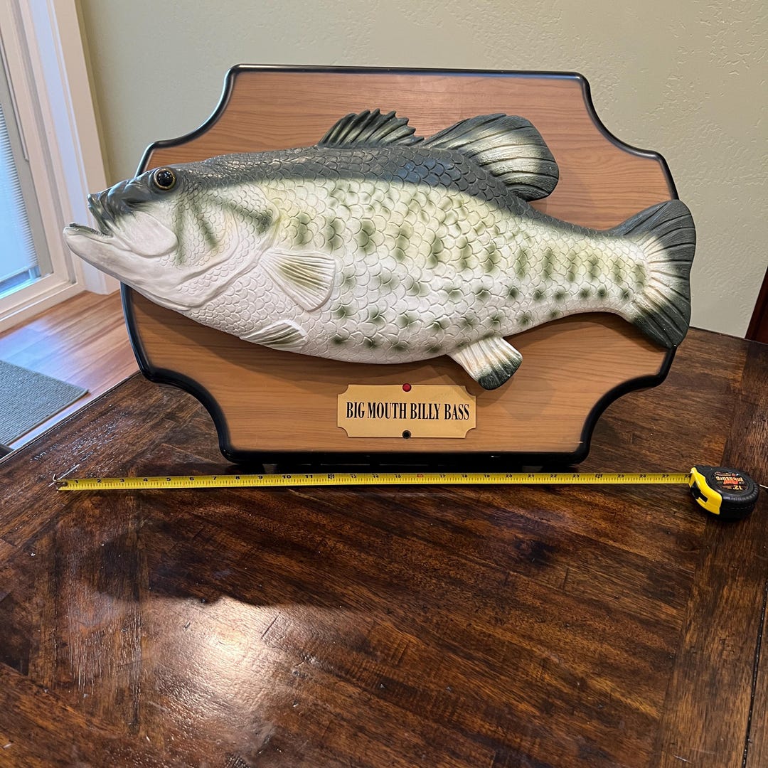 GIGANTIC 27" Vintage Big Mouth Billy Bass Singing Fish 1999 GEMMY Rare ...