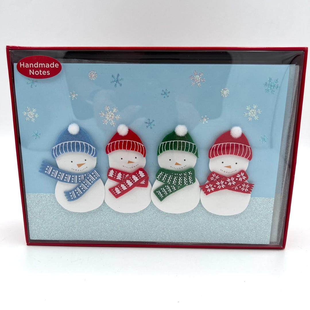 Papyrus Hand Made Snowmen Christmas Holiday Cards - Set of 8- New in ...