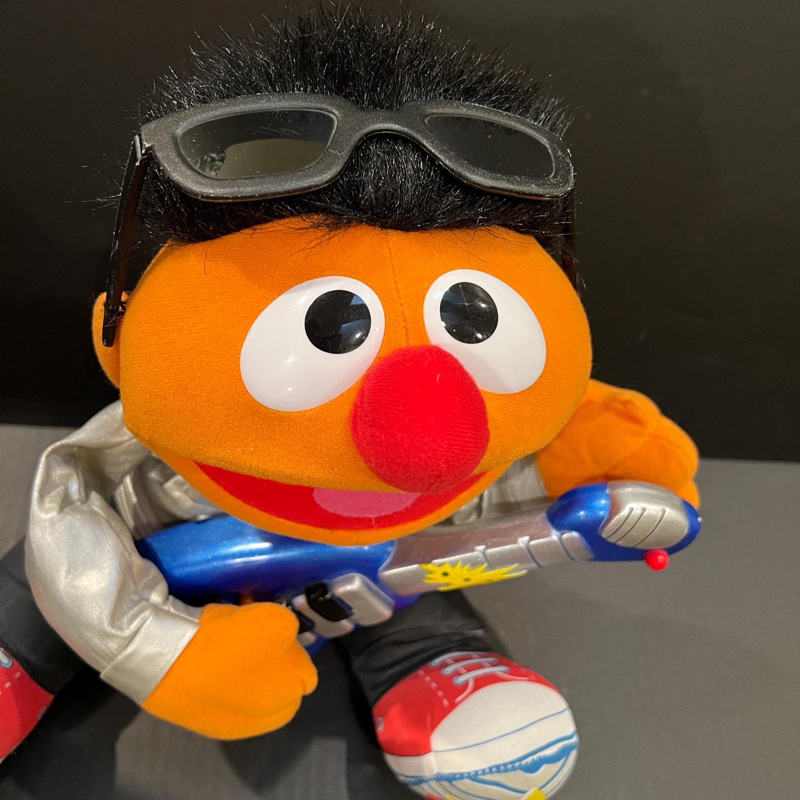 Rare Sesame Street Rock and Roll Ernie Silver Coat Plush Plays & Sings ...