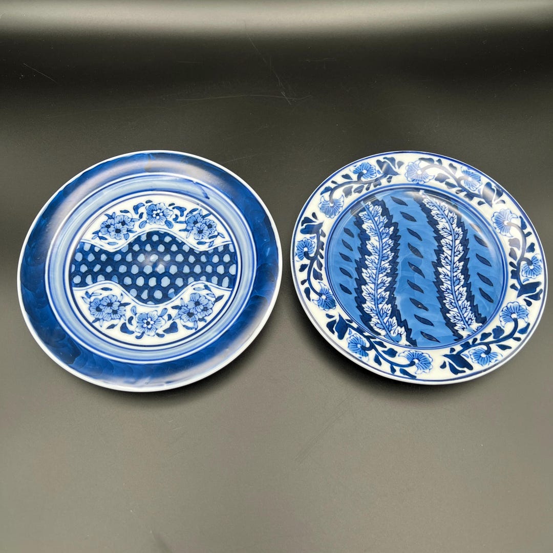 Centrum Blue and White Salad Plates 7" Set of 2 Floral Vine Design - Etsy