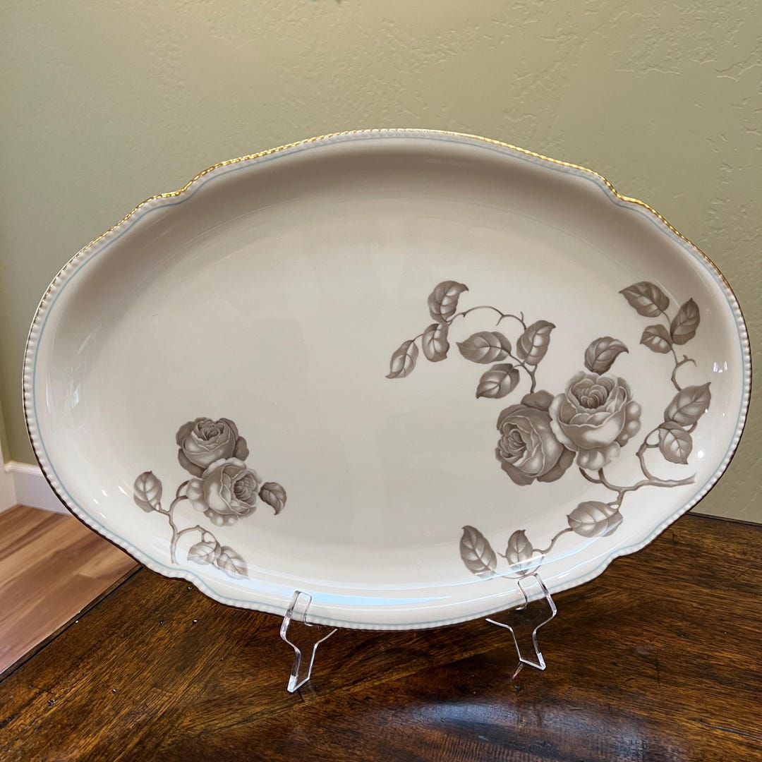 Vintage Castleton China Gloria Pattern 19" Oval Serving Platter Gold ...