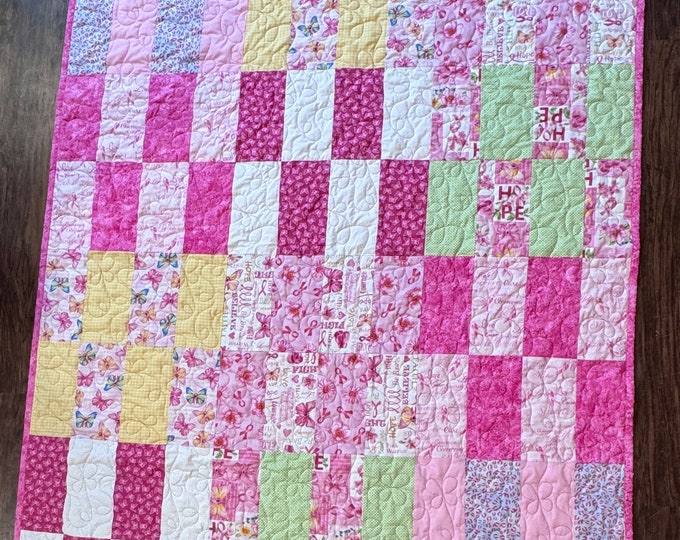 Breast Cancer Awareness Quilt - Etsy